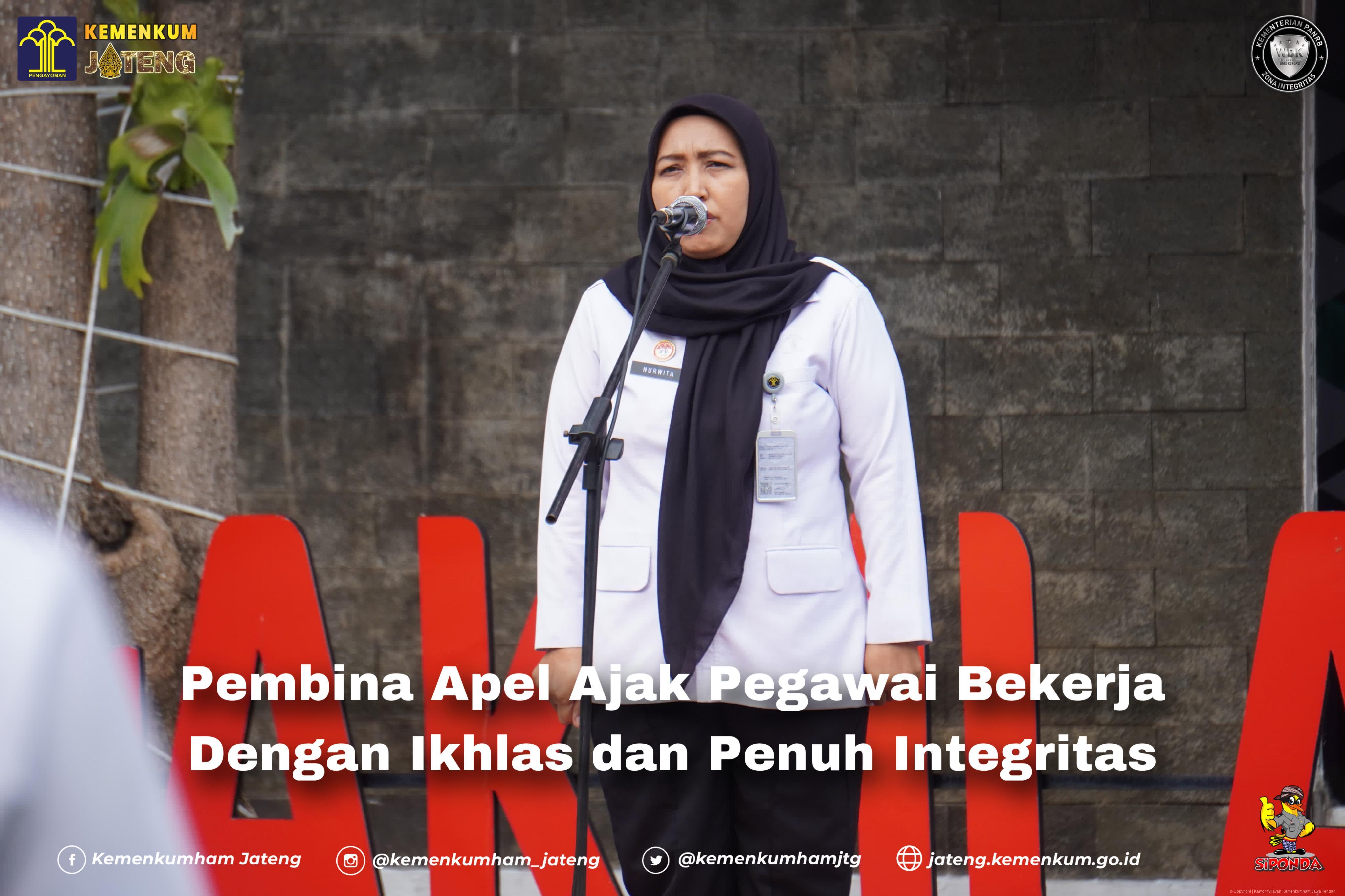 Pembina Apel Ajak Pegawai Bekerja Dengan Ikhlas dan Penuh Integritas